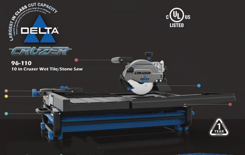96-110 Delta 10″ Cruzer Wet Tile/Stone Saw – CT Power Tools
